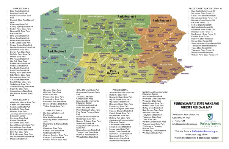 State Parks Regional Map | Pennsylvania Parks and Forests Foundation