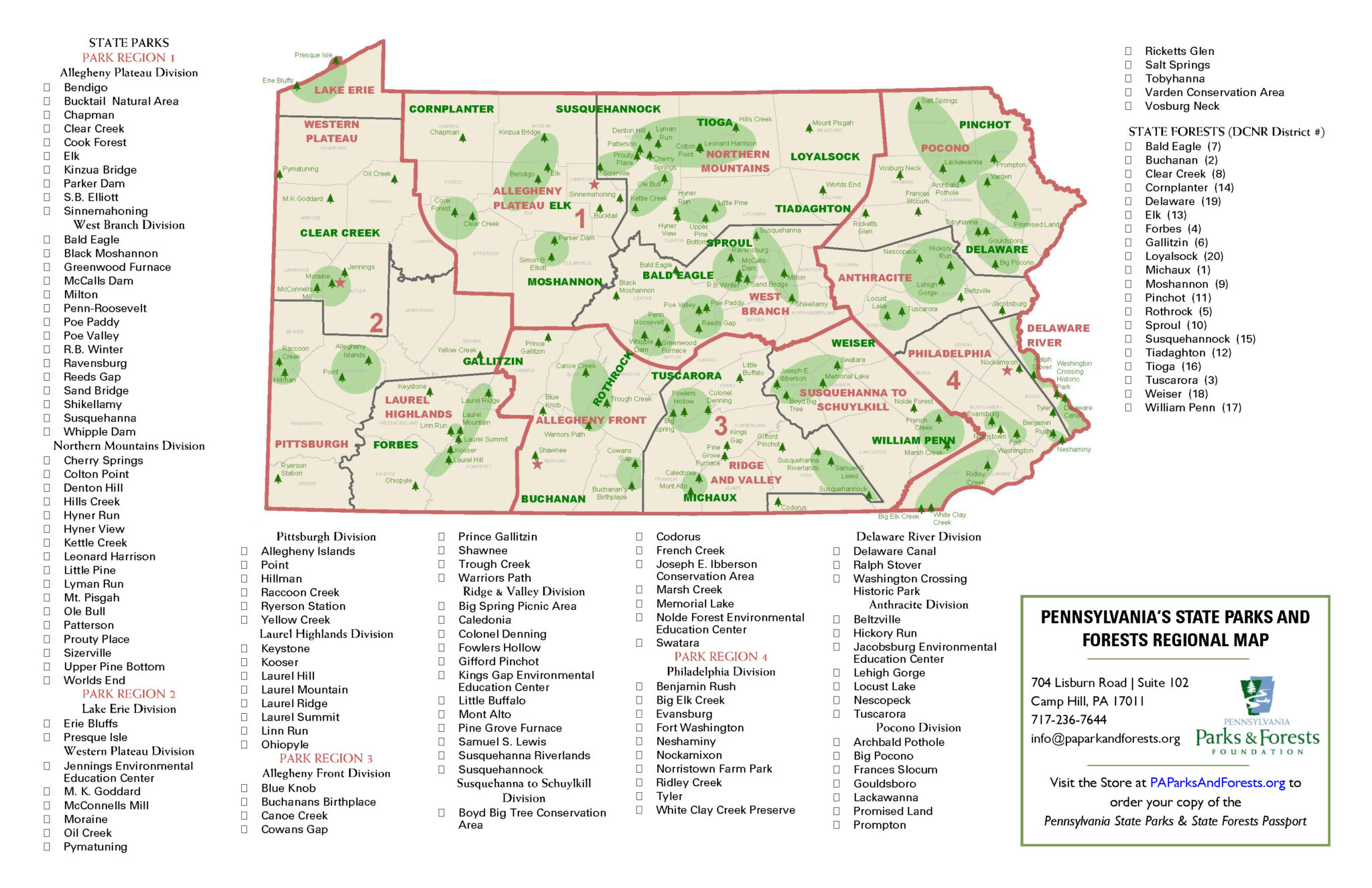 State Parks Regional Map | Pennsylvania Parks and Forests Foundation