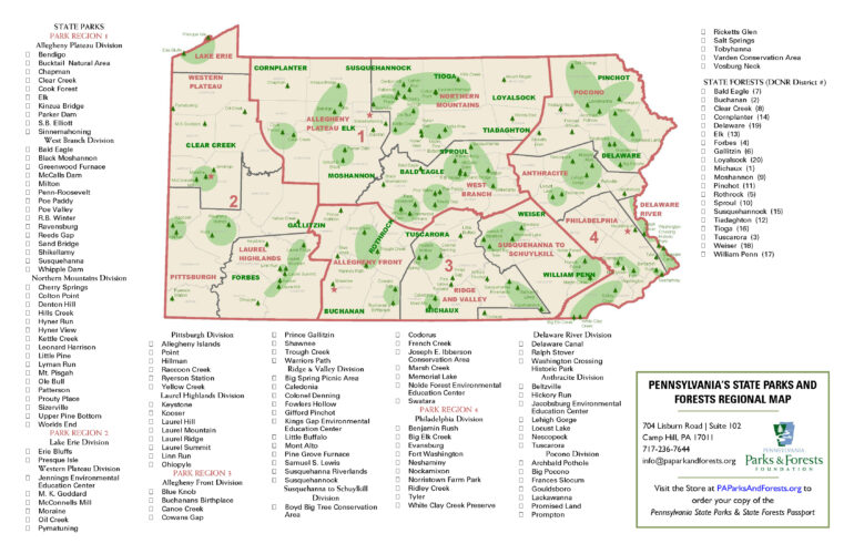 State Parks Regional Map | Pennsylvania Parks and Forests Foundation